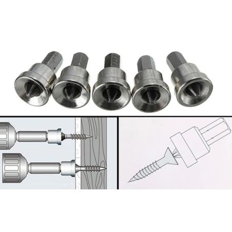 Plasterboard Countersink Screw Dimpler Adapter Bit 5 Pieces 25mm Hex Shank
