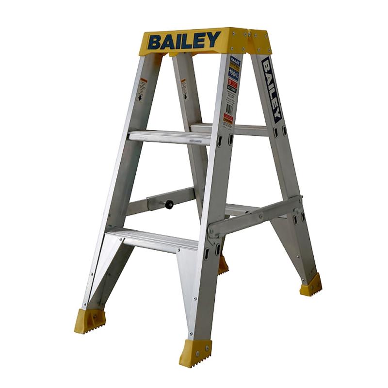 Bailey FS13960 Step Ladder 0.89m 3 Step Double Sided Aluminium 150kgs ...