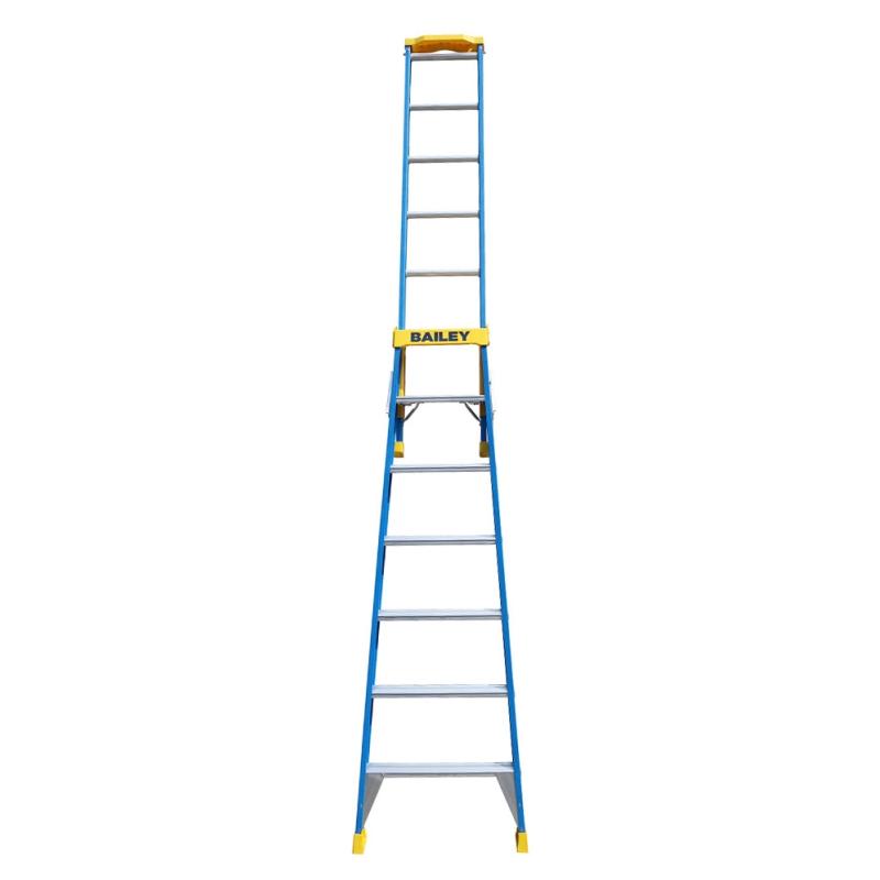 Bailey FS13986 Ladder 2.1m to 3.8m 7 Step Dual Purpose Fibreglass 150KG ...