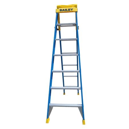 Bailey FS13986 Ladder 2.1m to 3.8m 7 Step Dual Purpose Fibreglass 150KG ...