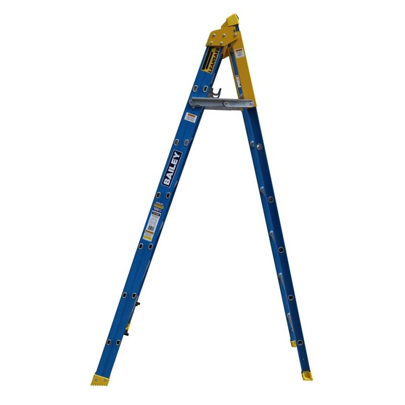 Bailey FS13986 Ladder 2.1m to 3.8m 7 Step Dual Purpose Fibreglass 150KG ...