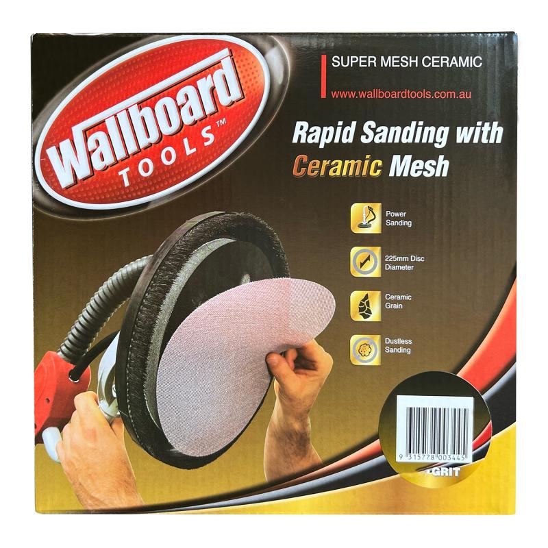 Wallboard SMC-220 Ceramic Super Mesh 220 Grit 225mm 25 Pack Power ...