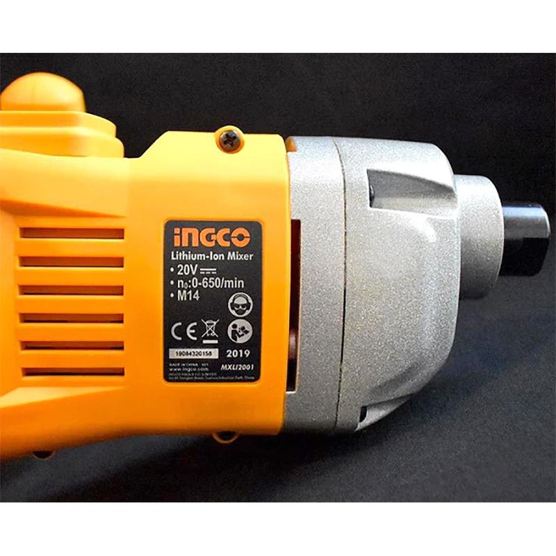 INGCO HTP-MXLI2001 Cordless Power Mixer Combo M14 20v Li-Ion 0-650rpm ...