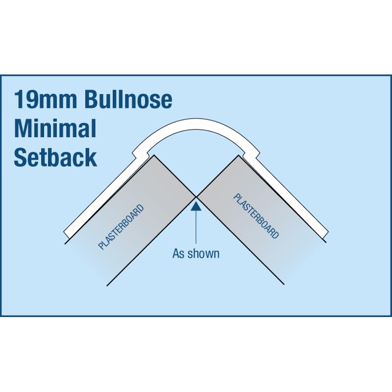 Trim-Tex 72-7008 External Corner Bead Bullnose 90º 19mm 2.4m 72-7008