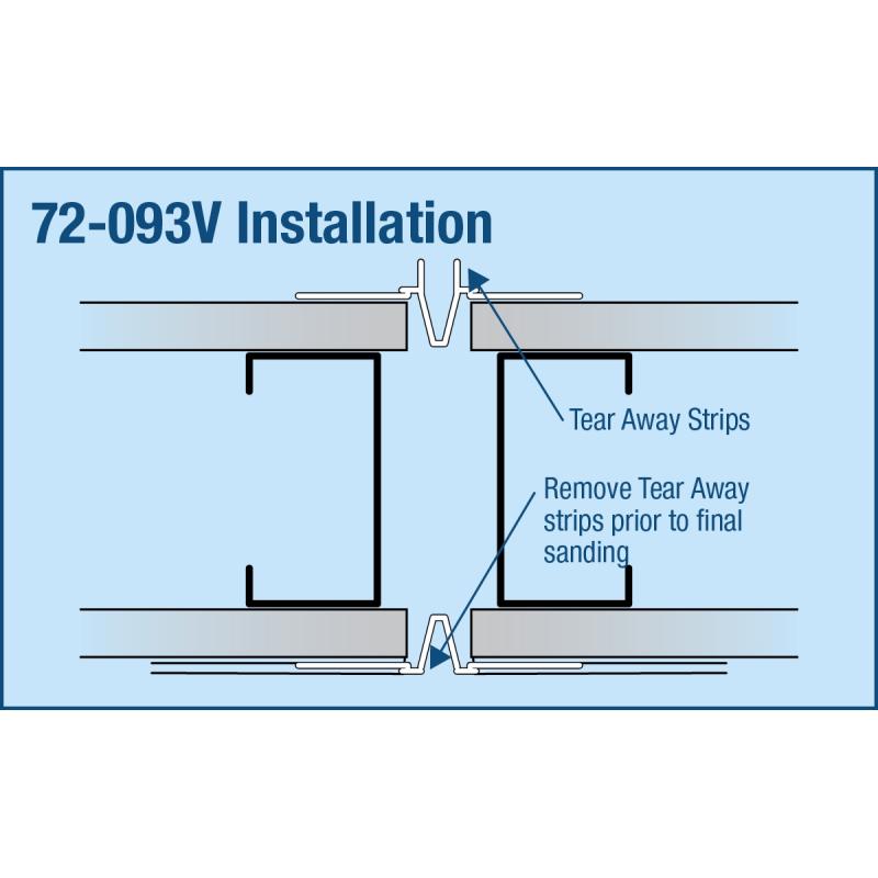 Trim-Tex 72-093V Expansion Bead V Mud Legs 25mm 3m 20 Piece 72-093V